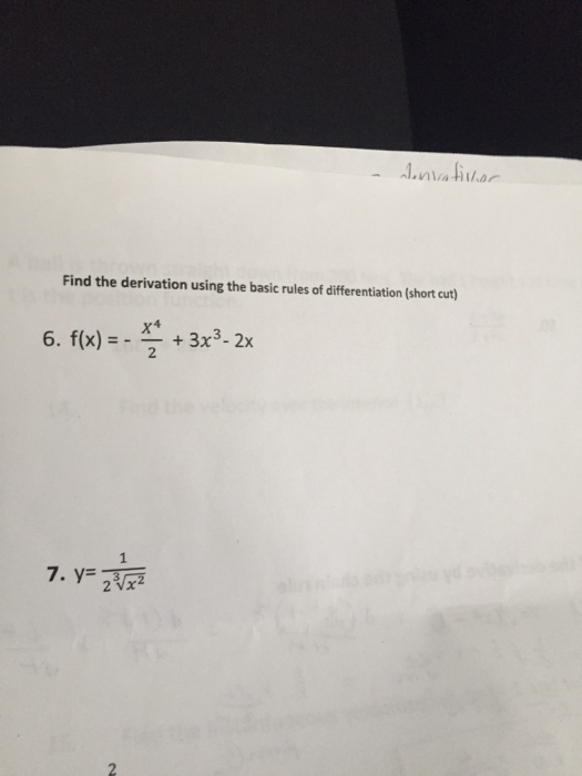 Solved Find the derivation using the basic rules of | Chegg.com