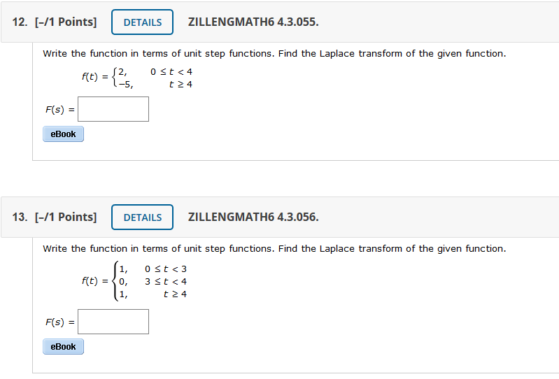 Solved 12. [-/1 Points] DETAILS ZILLENGMATH6 4.3.055. Write | Chegg.com