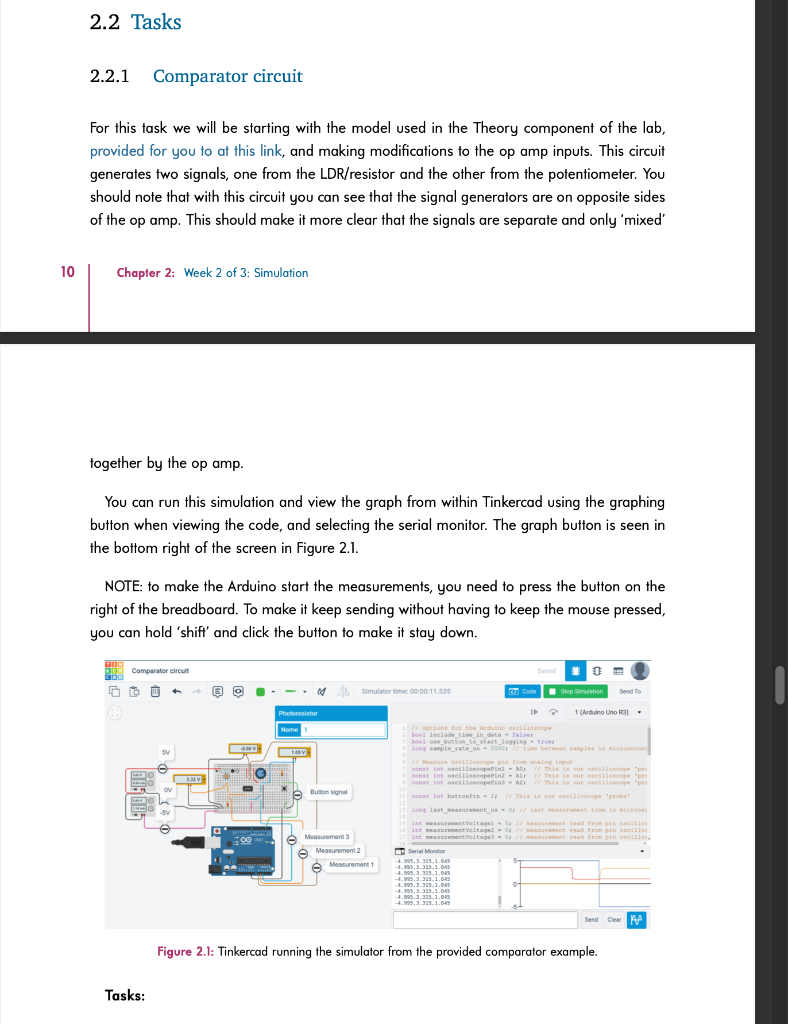 2.2.1 Comparator circuit For this task we will be | Chegg.com