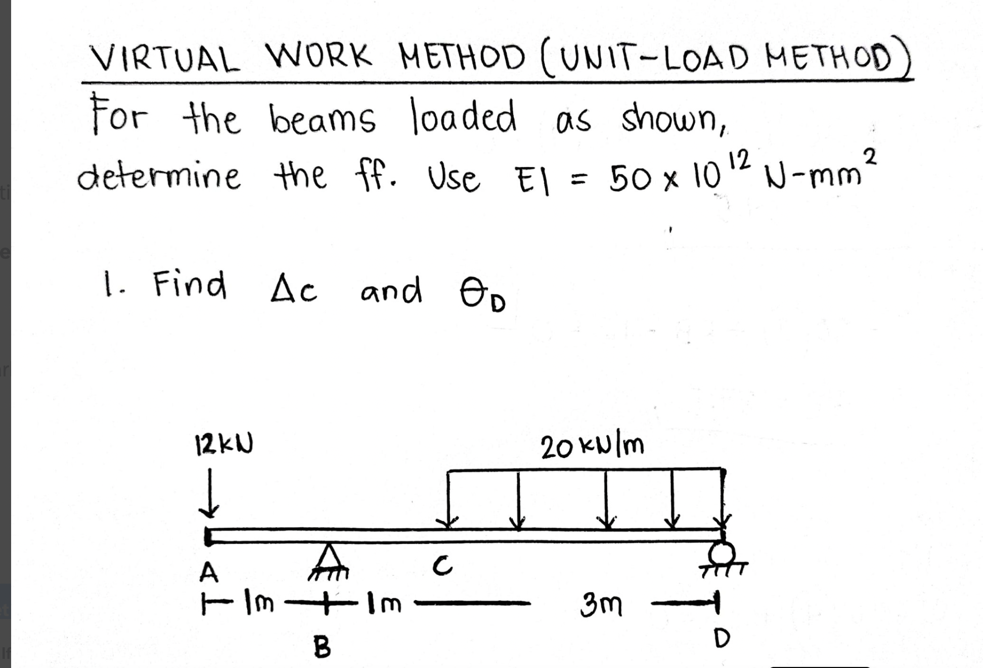 Solved VIRTUAL WORK METHOD (UNIT-LOAD METHOD) For the beams | Chegg.com