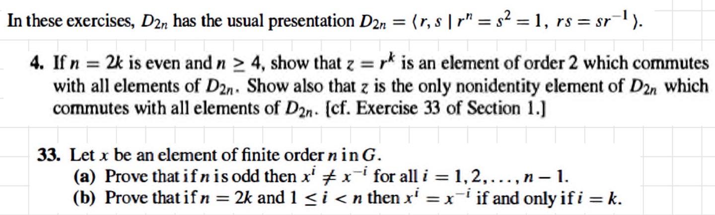 Solved This is an abstract algebra question. Please don't | Chegg.com