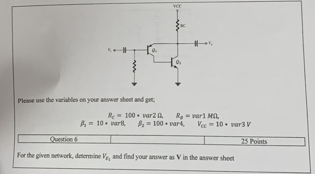 Solved Please use the variables on your answer sheet and | Chegg.com