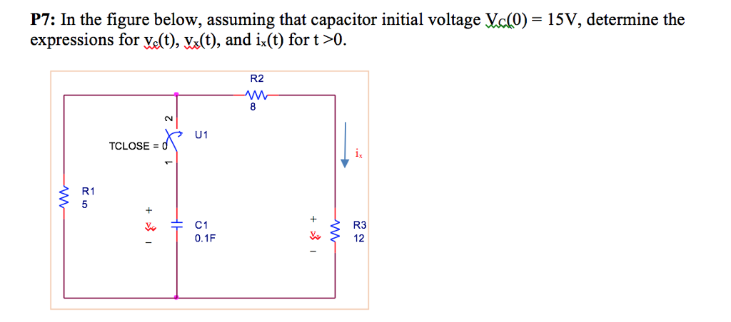 Solved P7: In the figure below, assuming that capacitor | Chegg.com