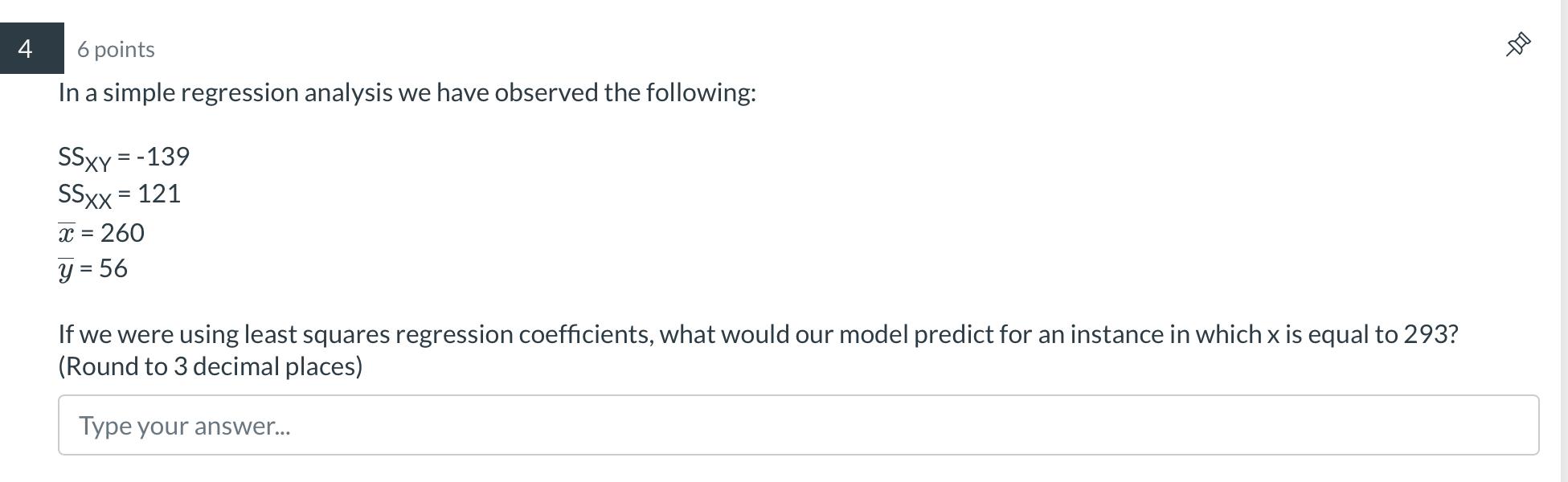 Solved 6 points In a simple regression analysis we have | Chegg.com