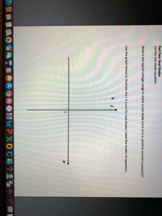 Solved Part Two: Real Diodes List the real diode equation. | Chegg.com