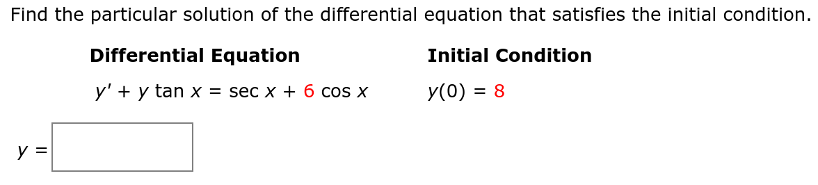 Solved Find the particular solution of the differential | Chegg.com