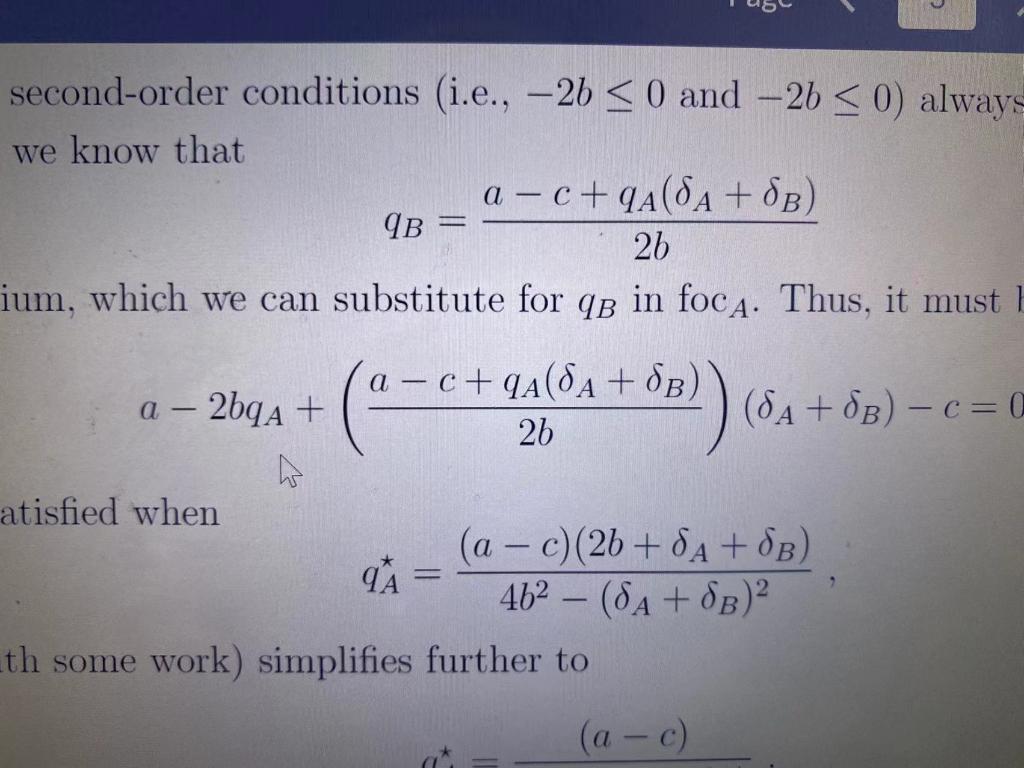- second-order conditions (i.e., -2b