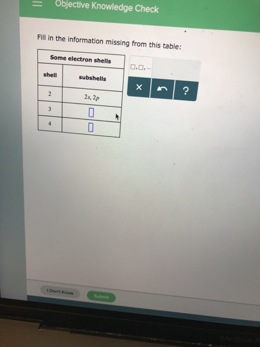 Solved Objective Knowledge Check Fill in the information | Chegg.com