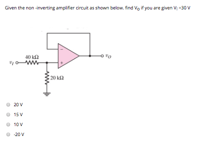 Solved Given the non-inverting amplifier circuit as shown | Chegg.com