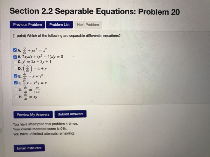 Solved Section 2.2 Separable Equations: Problem 19 Previous | Chegg.com Solved Section 2.2 Separable Equations: Problem 19 Previous | Chegg.com