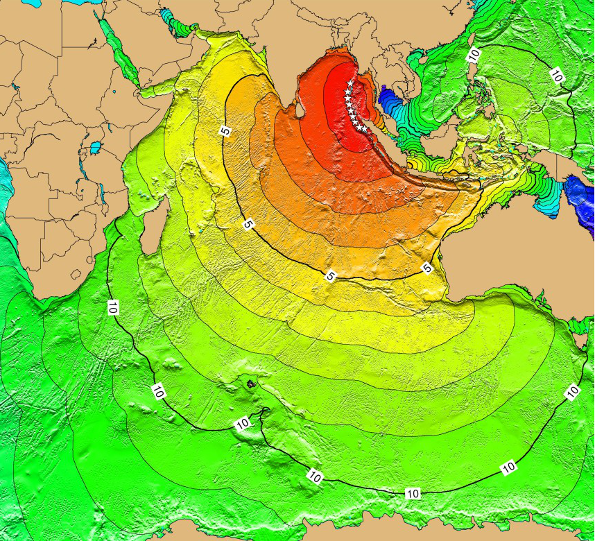 Maps generated using Tsunami Travel Time (TTT) | Chegg.com