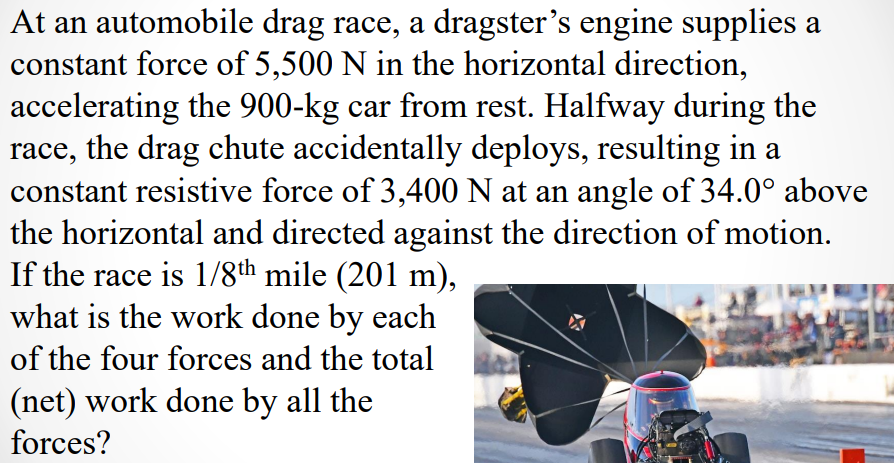 Solved At an automobile drag race, a dragster's engine | Chegg.com