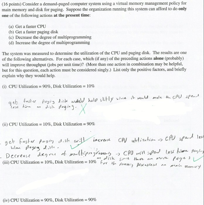 (16 points) Consider a demand-paged computer system | Chegg.com