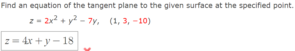 Solved Find an equation of the tangent plane to the given | Chegg.com