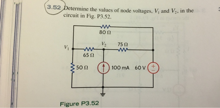 Solved Determine the values of node voltages, V_1 and V_2, | Chegg.com