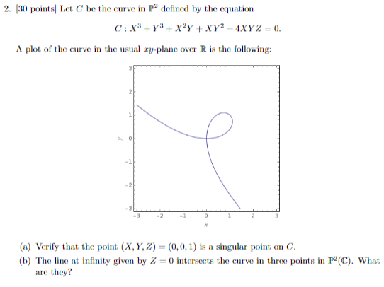 Solved 2. [30 points] Let C be the curve in P2 defined by | Chegg.com