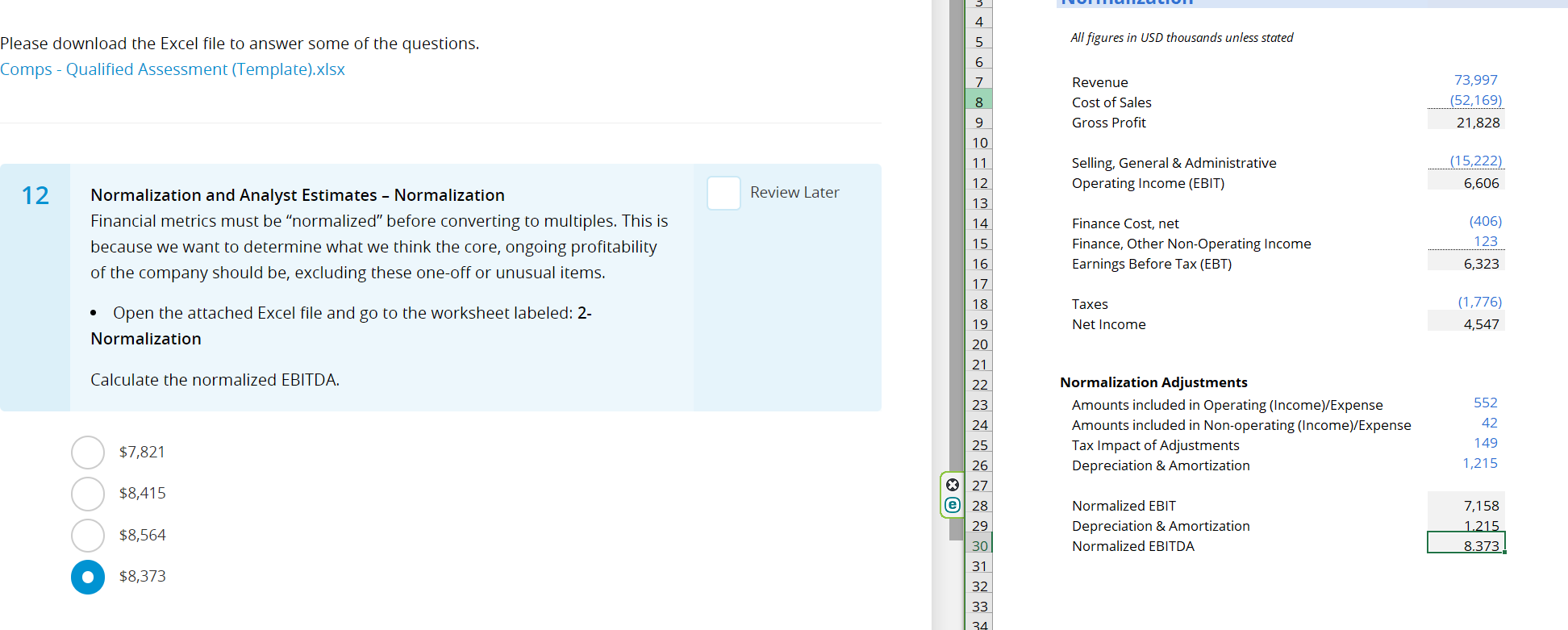 Open the attached Excel file and go to the worksheet | Chegg.com