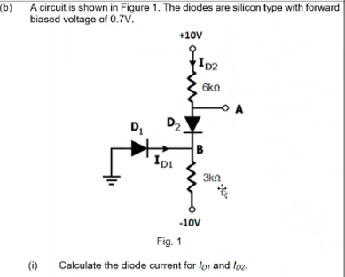 Solved A circuit is shown in Figure 1. The diodes are | Chegg.com