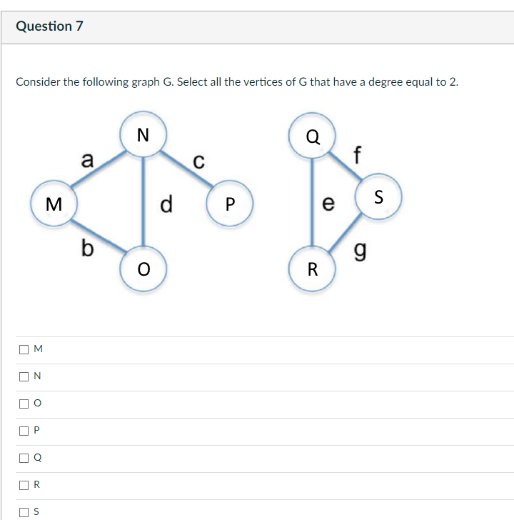 Solved Question 7 Consider the following graph G. Select all | Chegg.com
