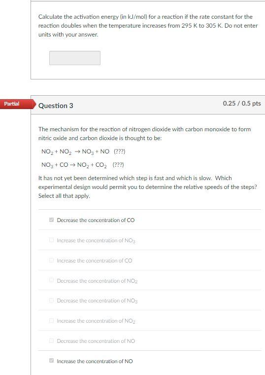 Solved Calculate the activation energy (in kJ/mol) for a | Chegg.com