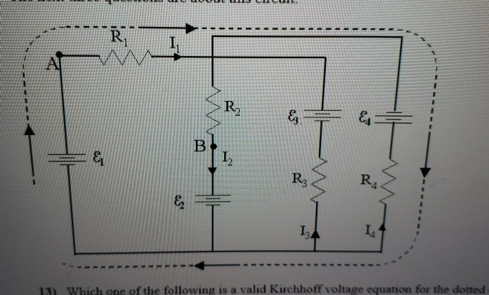 Solved 1. which one is the Kirchhoff voltage equation for | Chegg.com