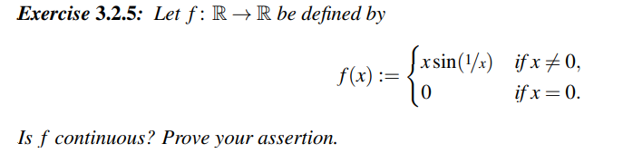 Solved Exercise 3.2.5: Let f:R→R be defined by | Chegg.com