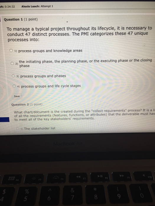 Solved ft: 0:24:32 Alexis Leach: Attempt 1 Question 1 (1 | Chegg.com