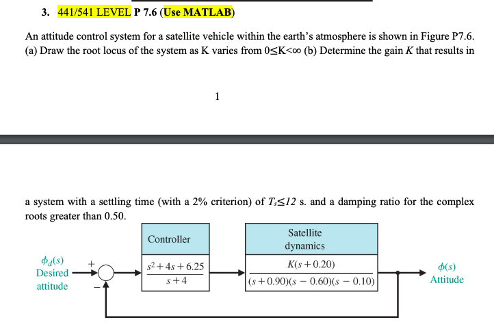 An attitude control system for a satellite vehicle | Chegg.com