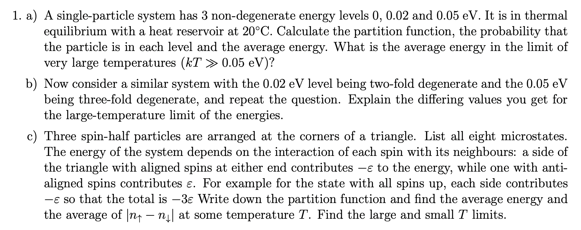 Solved > a 1. a) A single-particle system has 3 | Chegg.com