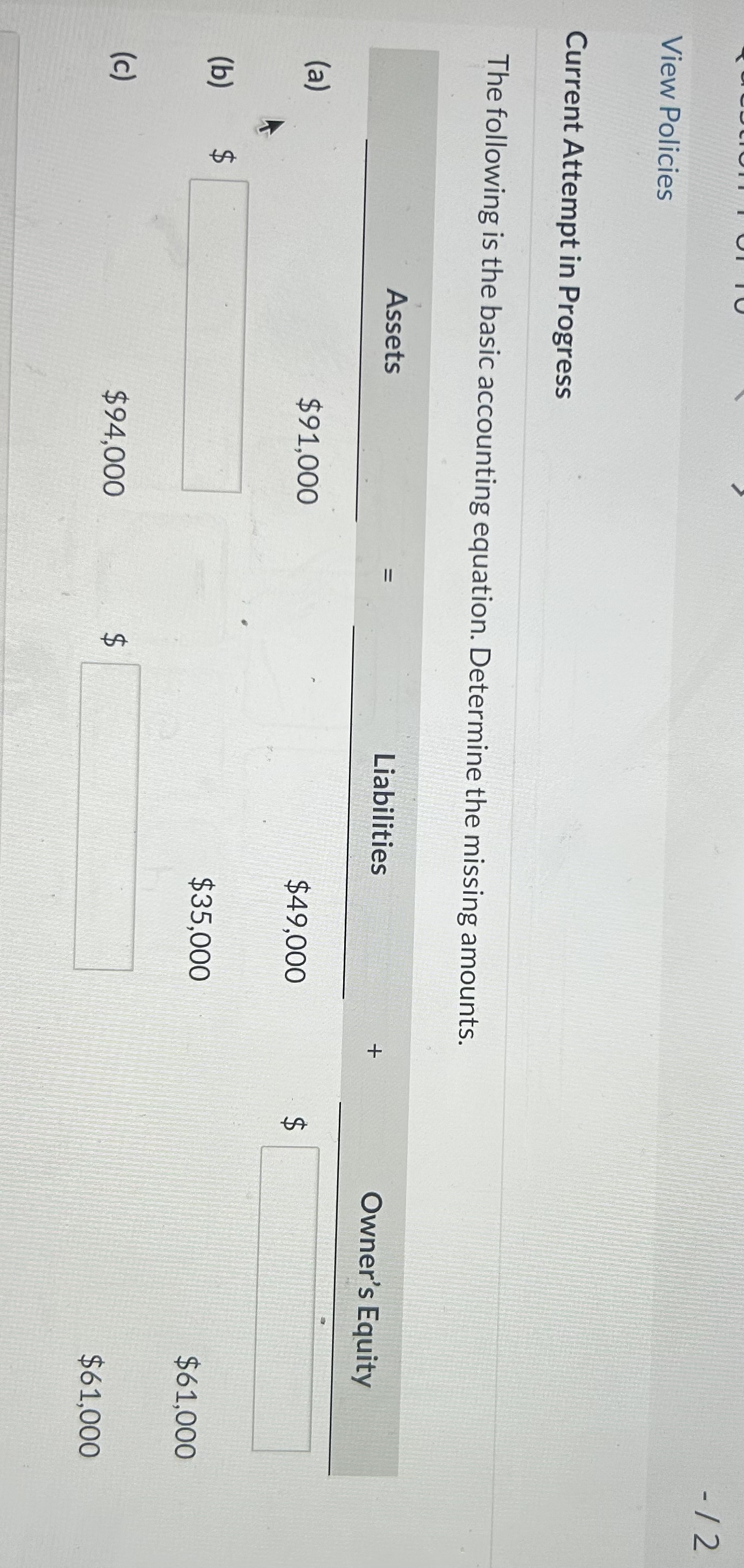 Solved Current Attempt in Progress The following is the | Chegg.com