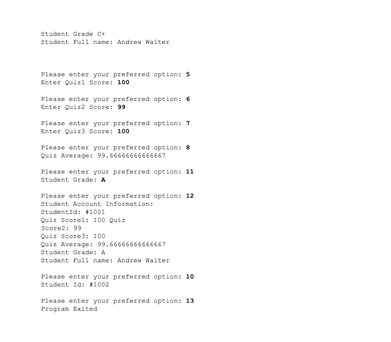 Solved Student application Write a program that allows the | Chegg.com
