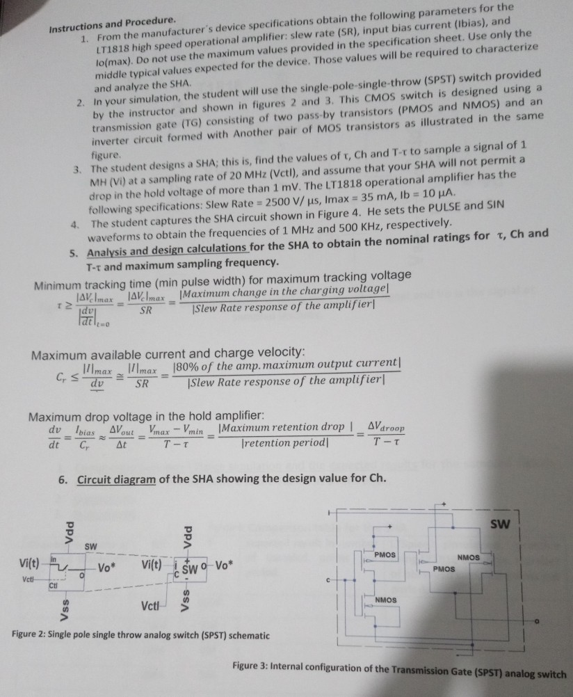 Instructions and Procedure 1. From the manufacturer's | Chegg.com