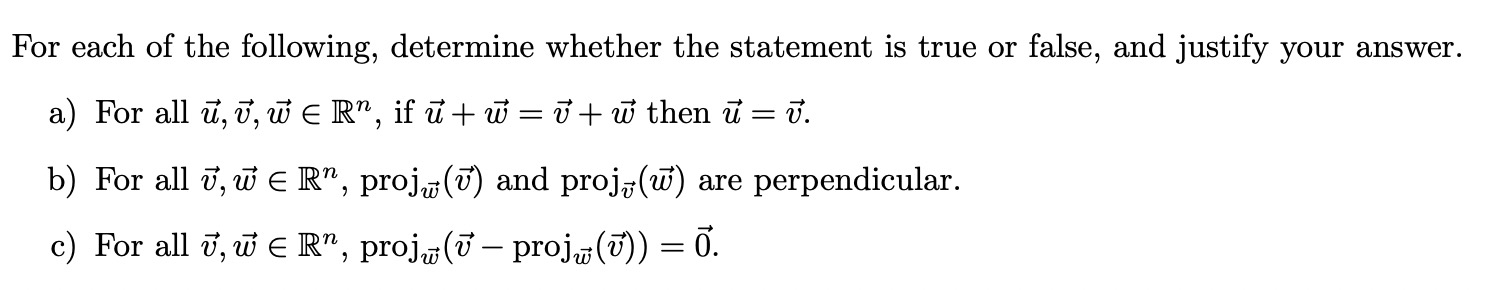 Solved For each of the following, determine whether the | Chegg.com