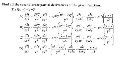 Solved Find all the second order partial derivatives of the | Chegg.com