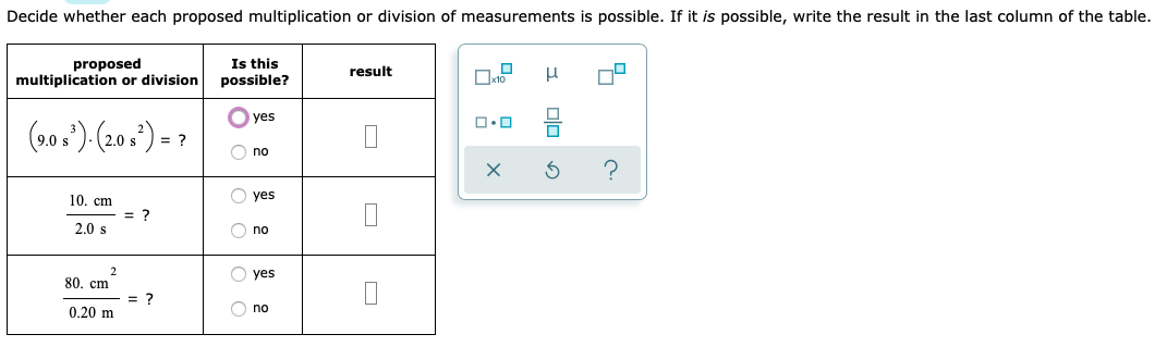 Solved Decide whether each proposed multiplication or | Chegg.com