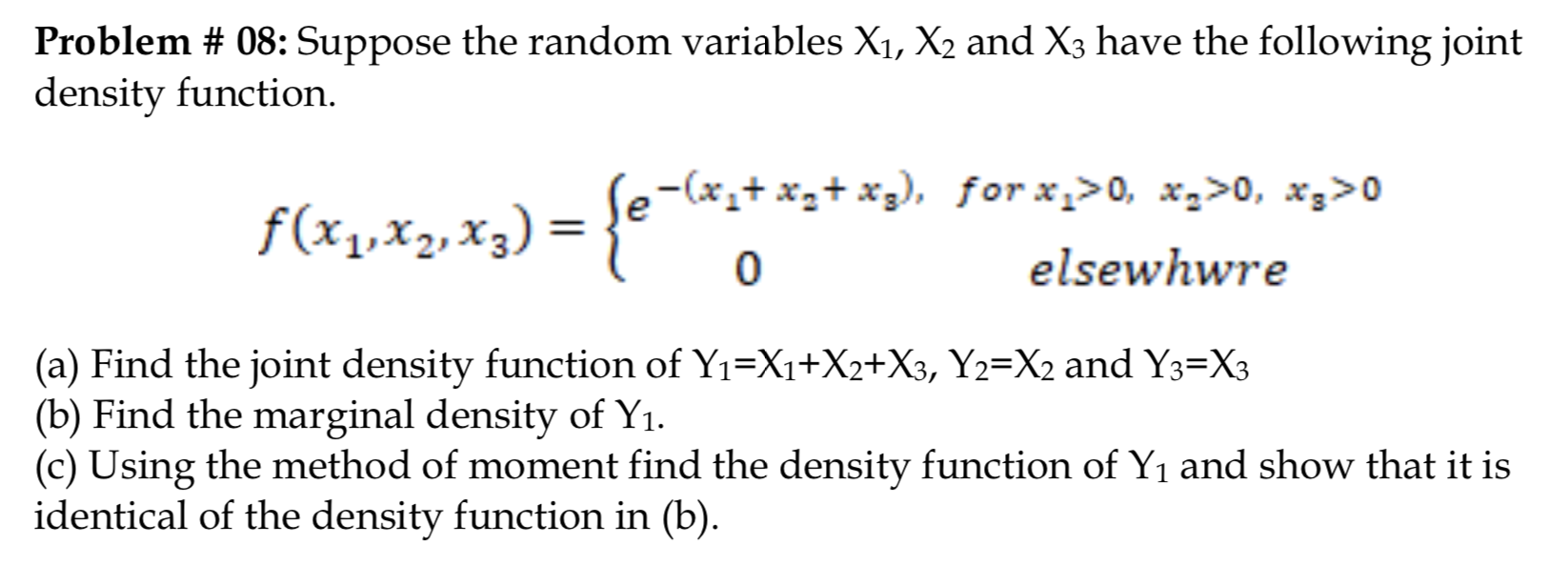 Solved Suppose the random variables X1, X2 and X3 have the | Chegg.com