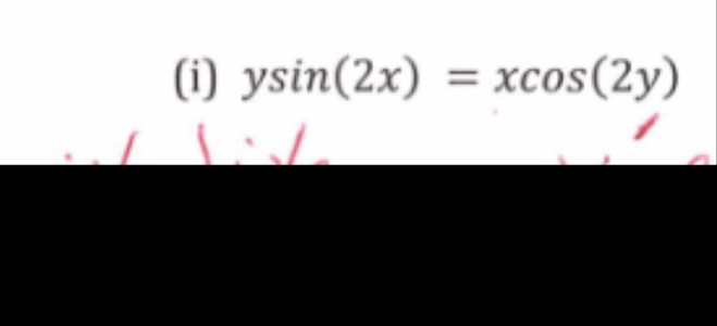 Solved (1) ysin(2x) = xcos(2y) | Chegg.com