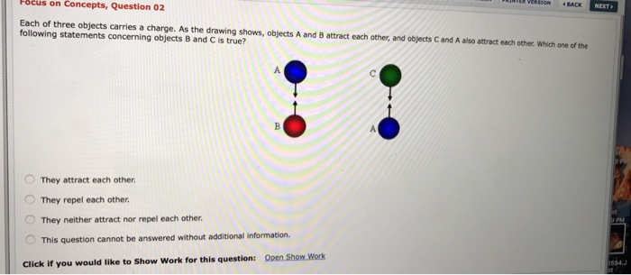Solved Each of three objects carries a charge. As the | Chegg.com