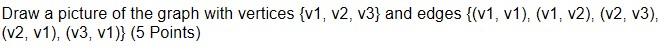 Solved Draw a picture of the graph with vertices {V1, V2, | Chegg.com