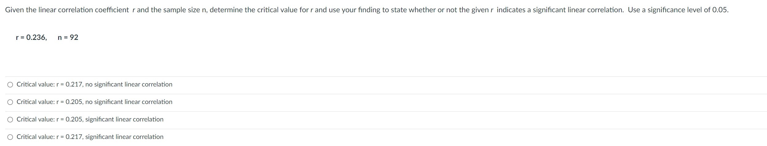 Solved Given the linear correlation coefficient r and the | Chegg.com