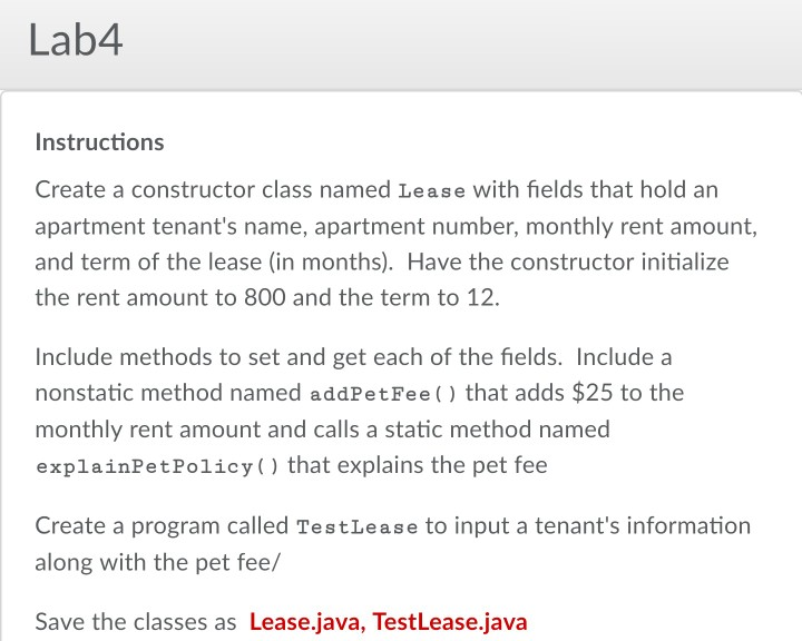 Solved Lab4 Instructions Create A Constructor Class Named