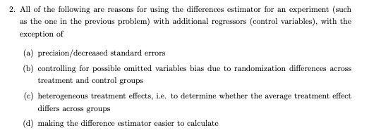 Solved 2. All of the following are reasons for using the | Chegg.com