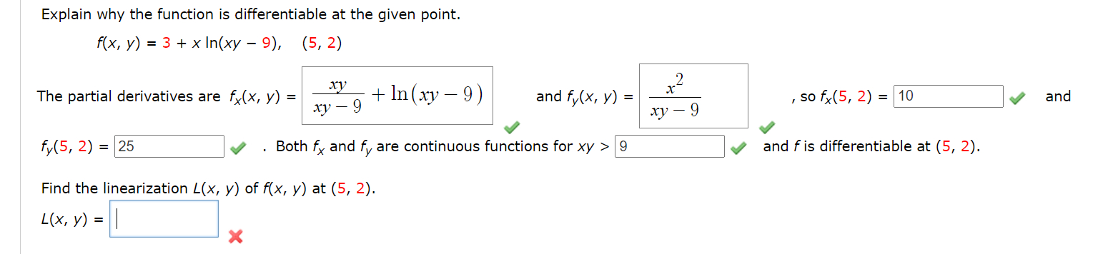 Solved Explain why the function is differentiable at the | Chegg.com