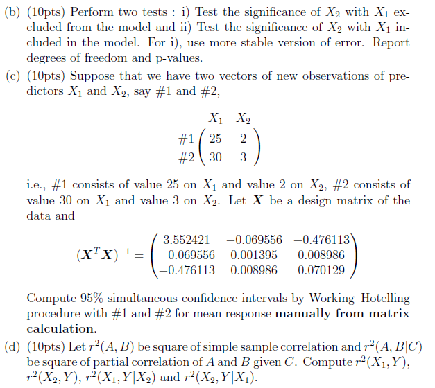 2. (40pts) We consider linear regression model | Chegg.com