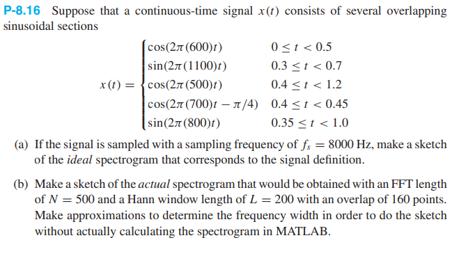 Solved P-8.16 ﻿Suppose that a continuous-time signal x(t) | Chegg.com