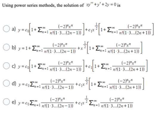 Solved Using power series methods, the solution of xy"+y' | Chegg.com