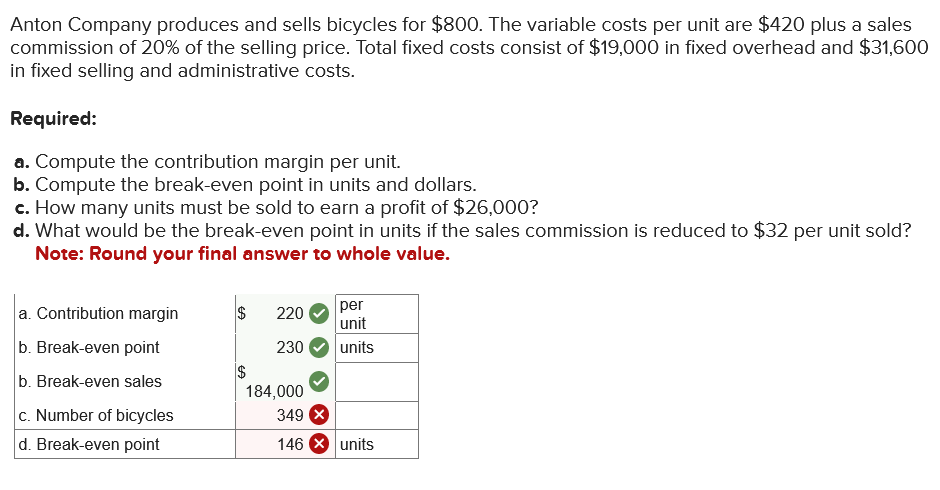 Solved Anton Company produces and sells bicycles for $800. | Chegg.com