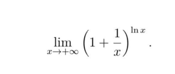 Solved limx→+∞(1+x1)lnx | Chegg.com