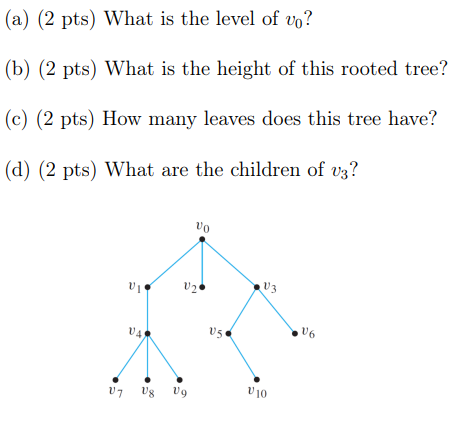 Solved (a) (2pts) What is the level of v0 ? (b) (2 pts) What | Chegg.com