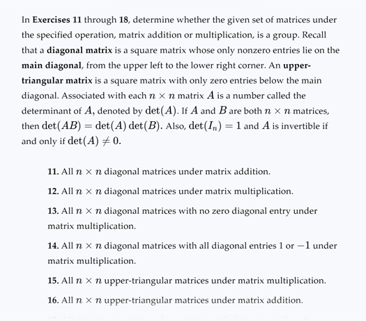 Solved Exercises 11 through 18 , determine whether the given | Chegg.com